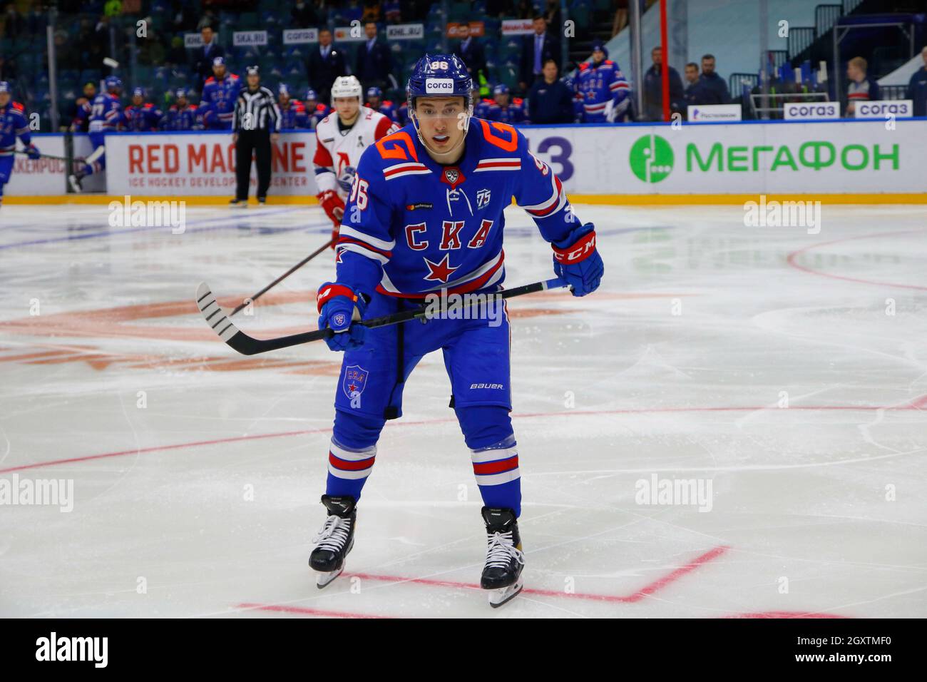 Saint Petersburg, Russia. 05th Oct, 2021. SKA Hockey Club players ...