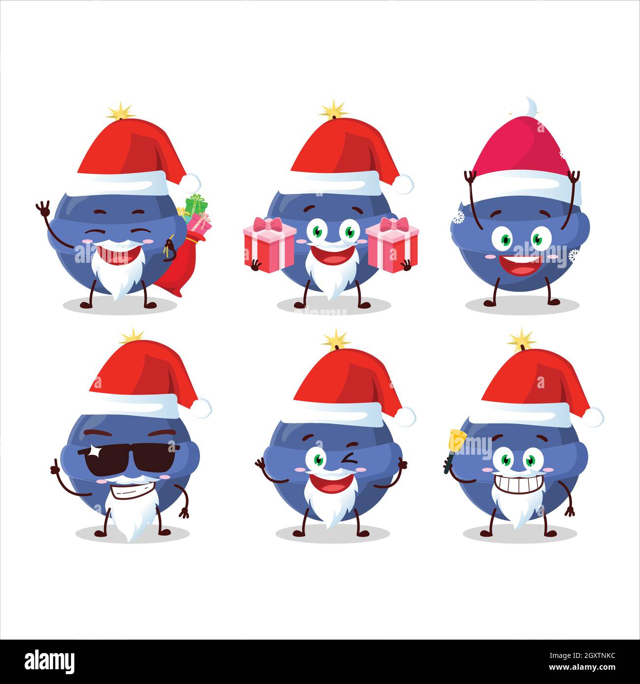 Santa Claus emoticons with smoke bomb firework cartoon character ...