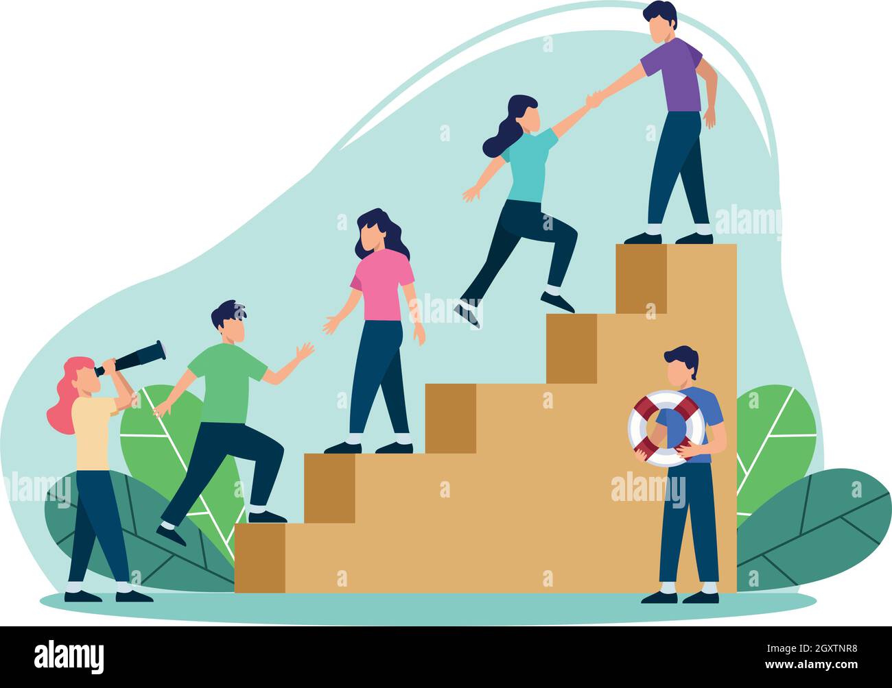 Young male employee help Stock Vector Images - Alamy