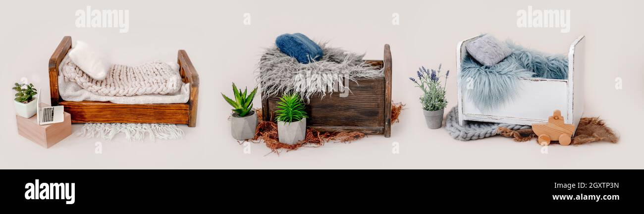 Newborn baby studio decoration Stock Photo - Alamy