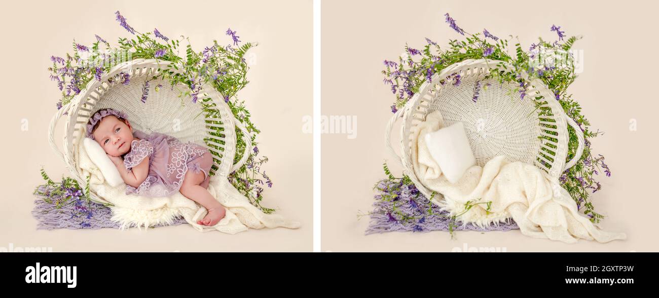 Newborn baby studio decoration Stock Photo - Alamy
