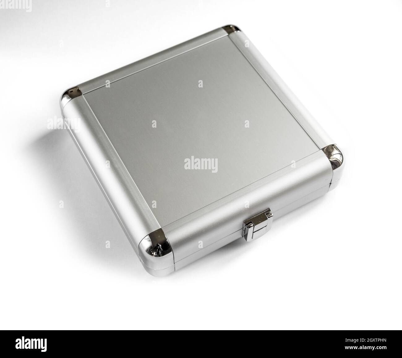 Metal case close-up view isolated on white background Stock Photo - Alamy