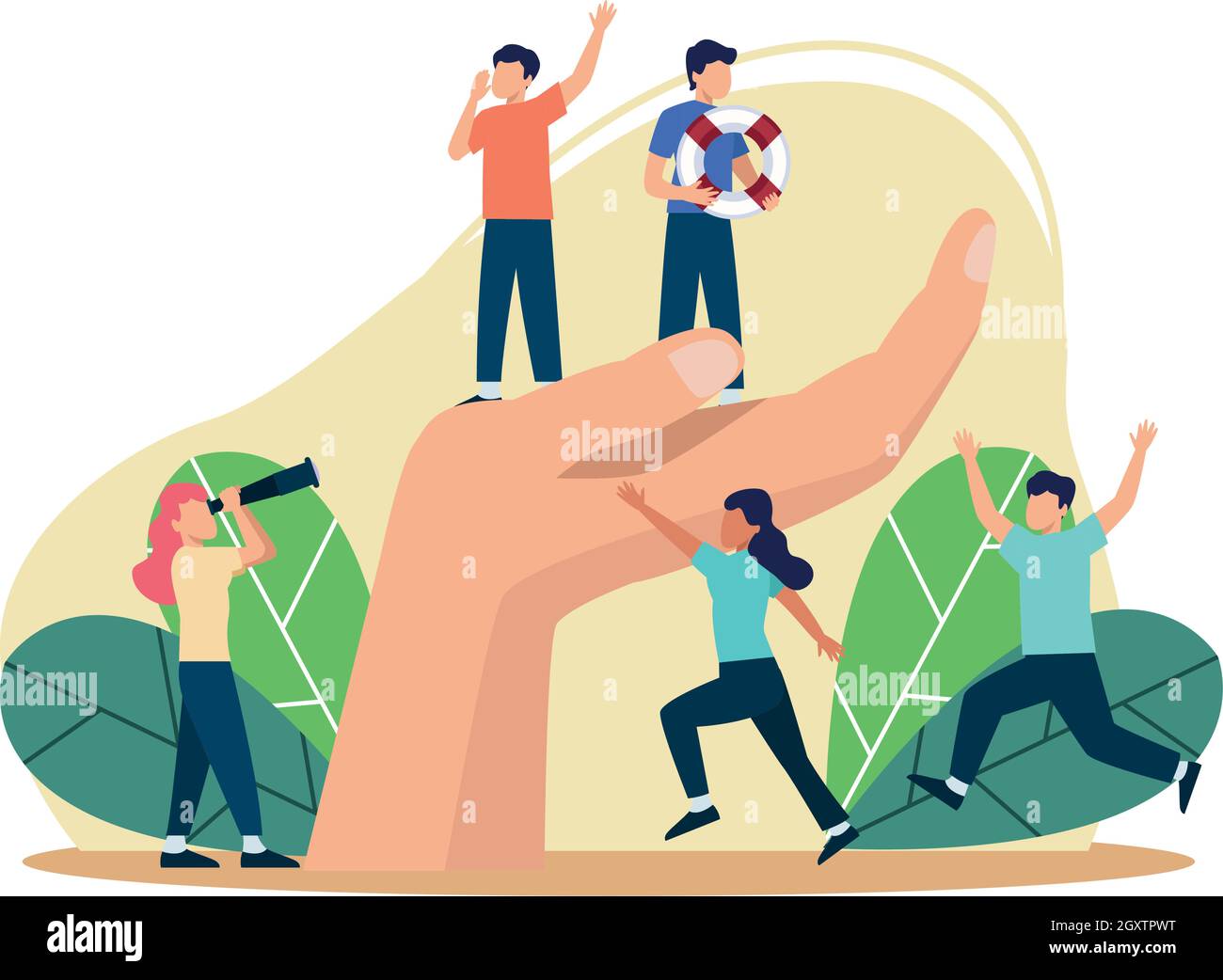 support five persons characters Stock Vector Image & Art - Alamy