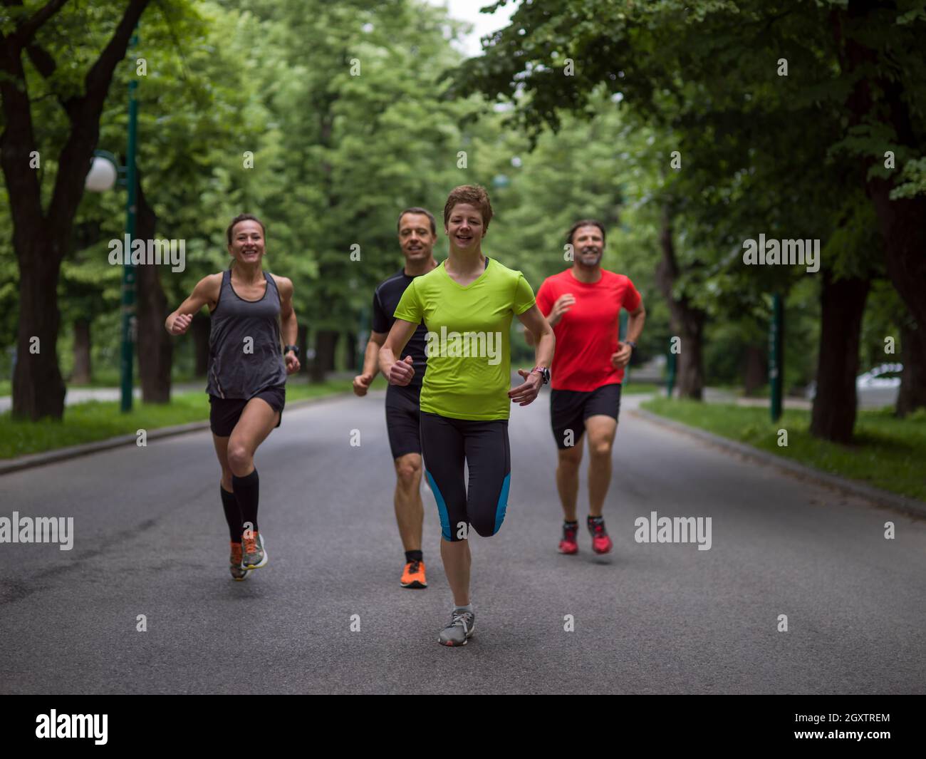 Group friends together jog hi-res stock photography and images - Alamy