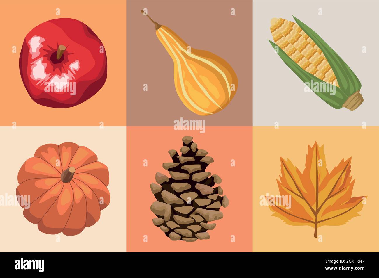 six thanksgiving food icons Stock Vector Image & Art - Alamy