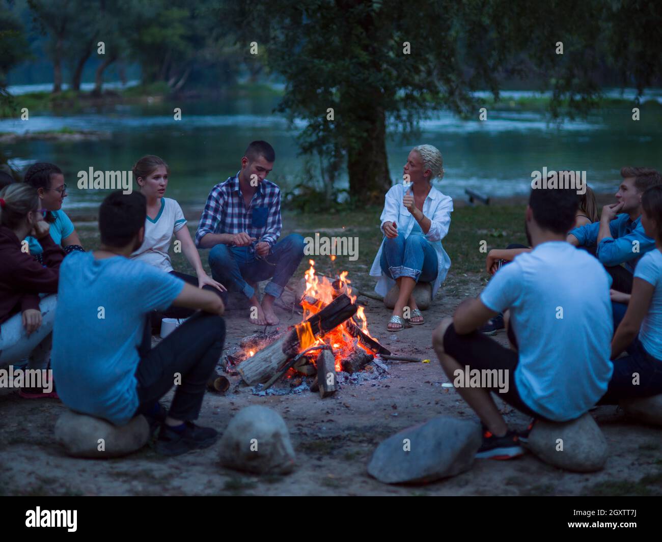 Summer Bonfire With Friends