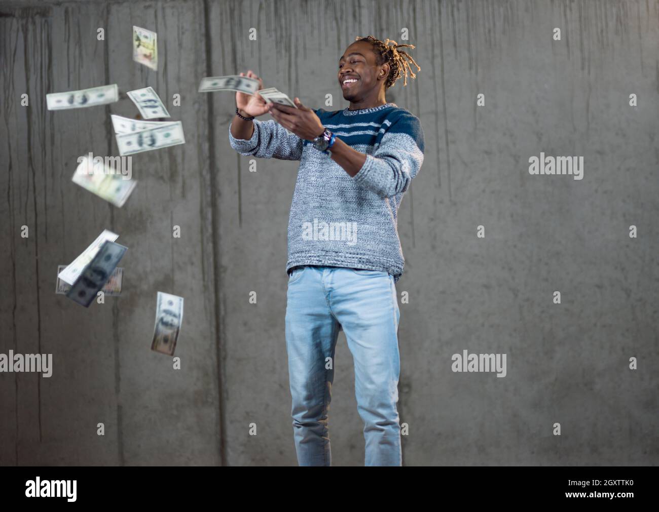 business, people and finances concept Happy young african american ...