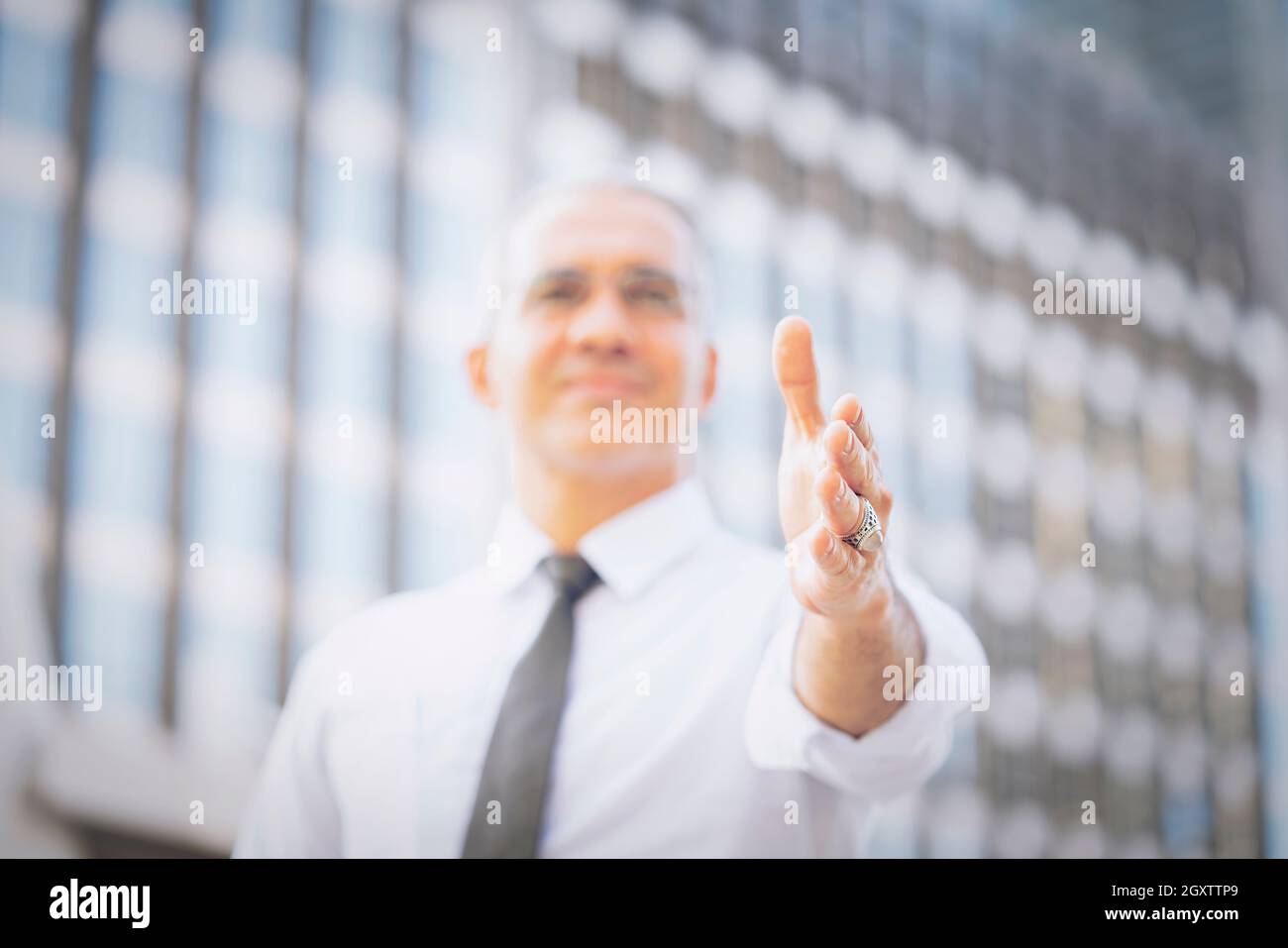 Handshake partnership deal meeting concept. Successful businessmen ...