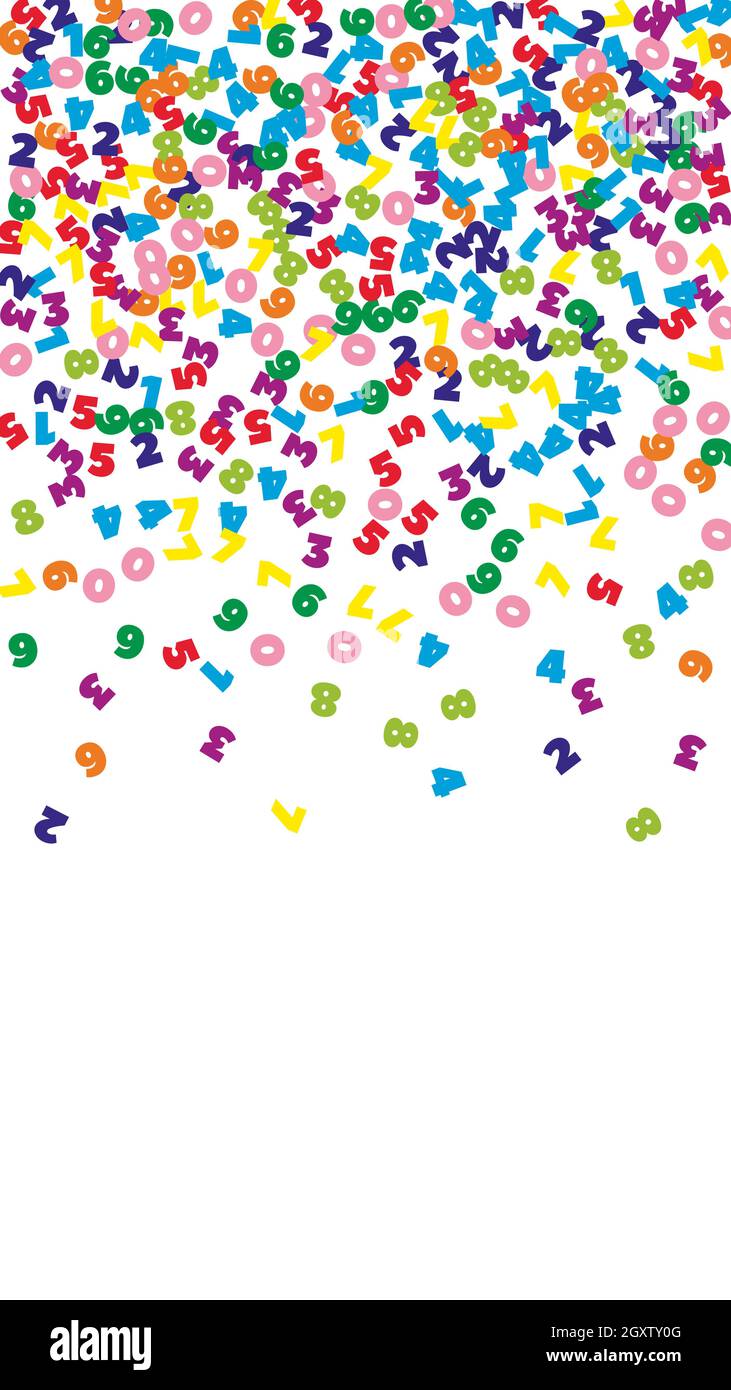 Falling colorful numbers. Math study concept with flying digits ...