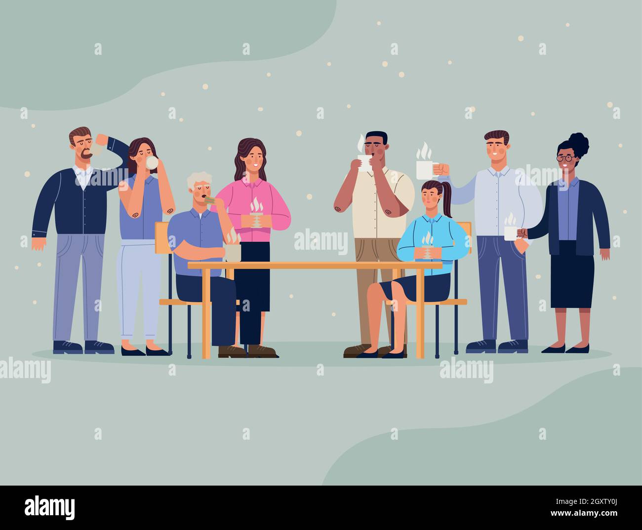 Coffee break scene Stock Vector Images - Alamy