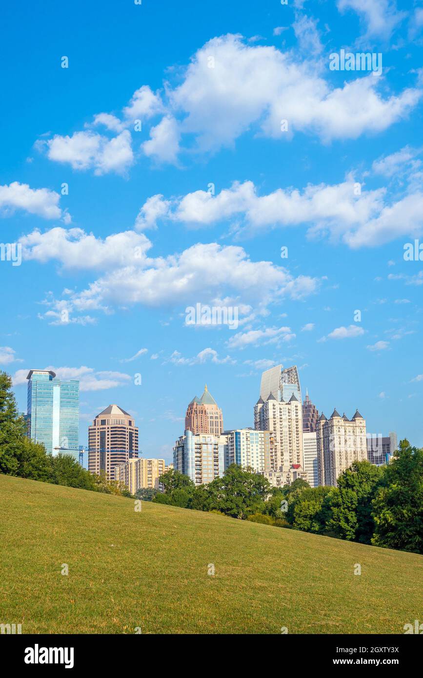 Midtown Atlanta skyline from the park in USA Stock Photo - Alamy