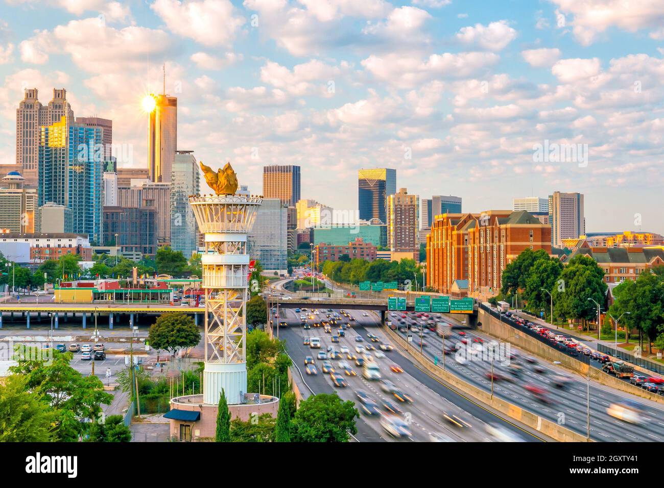 Atlanta night aerial hi-res stock photography and images - Alamy
