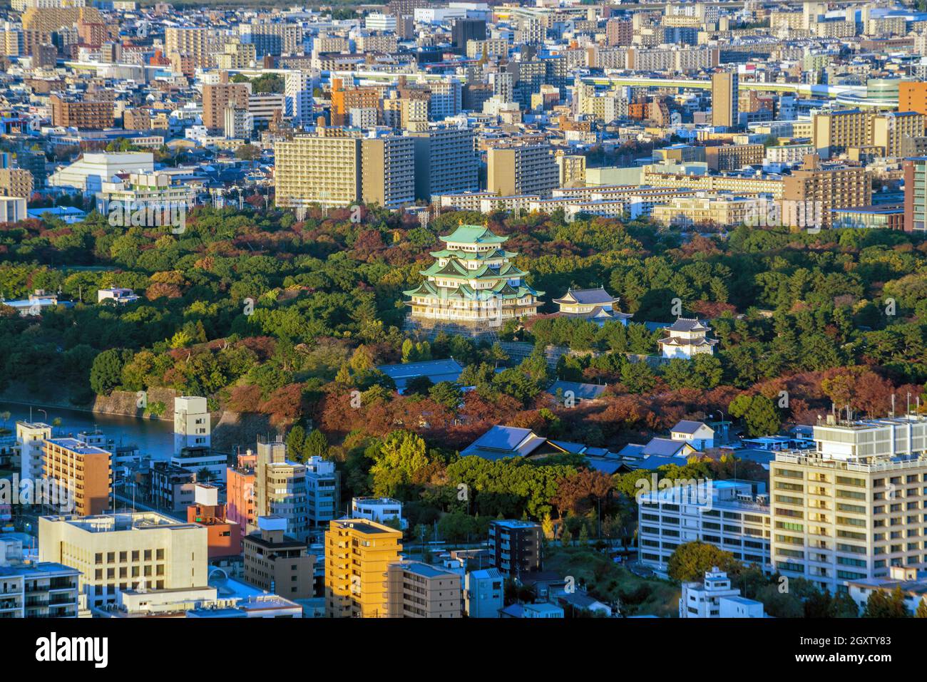 Nagoya castle and city skyline in Japan Stock Photo - Alamy