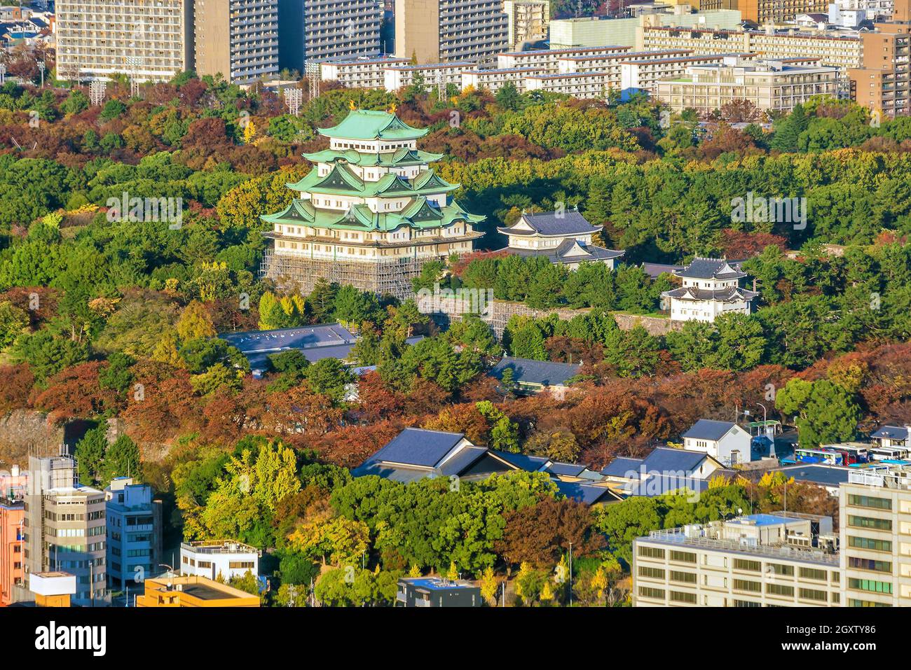 Nagoya castle and city skyline in Japan Stock Photo - Alamy