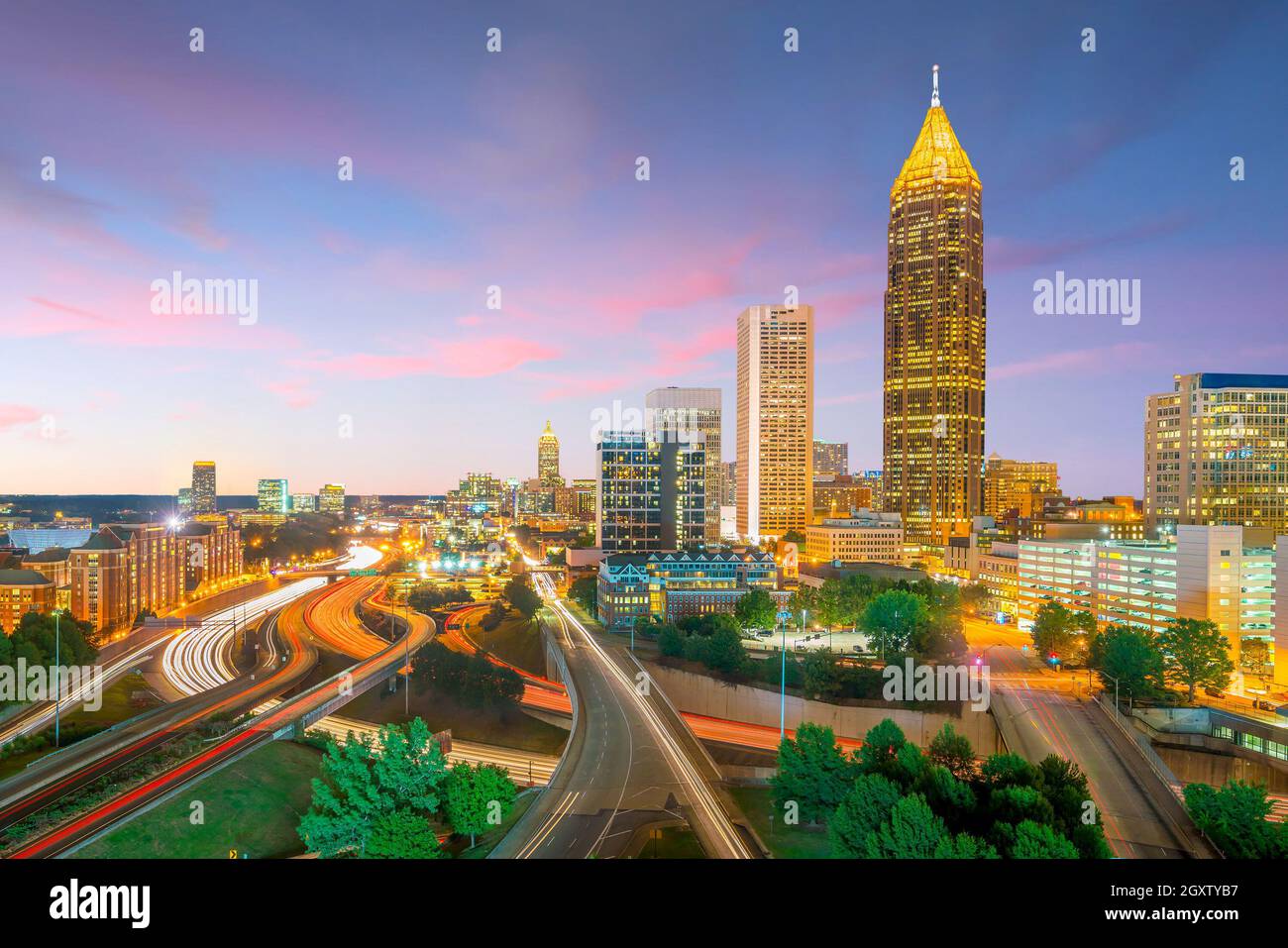 Aerial downtown atlanta georgia night hi-res stock photography and ...