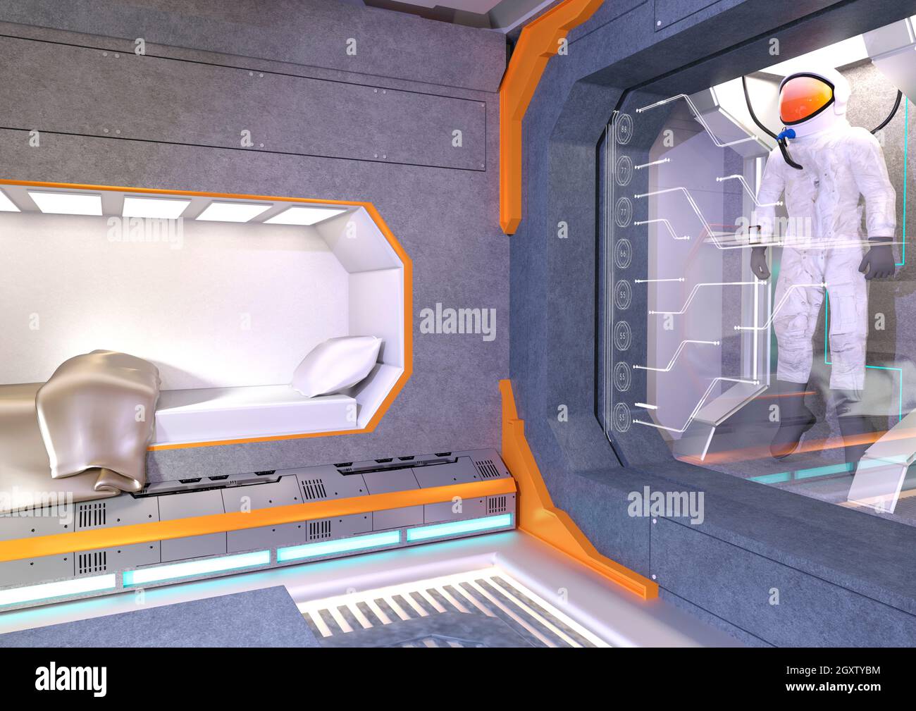 3D rendering of a science fiction space station Stock Photo - Alamy