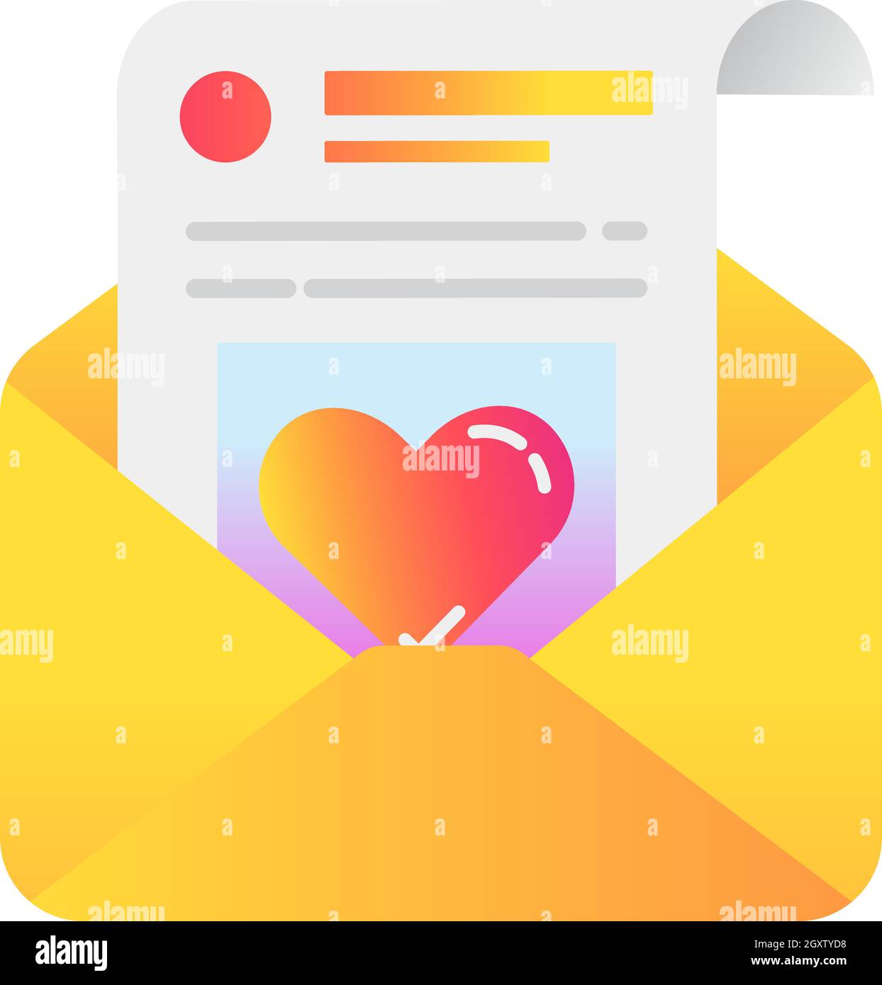 Heart letter paper love gift card icon vector Stock Vector Image & Art ...