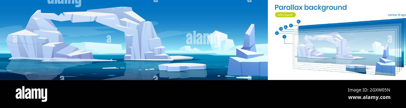 Layers of ice and floating in arctic Stock Vector Images - Alamy