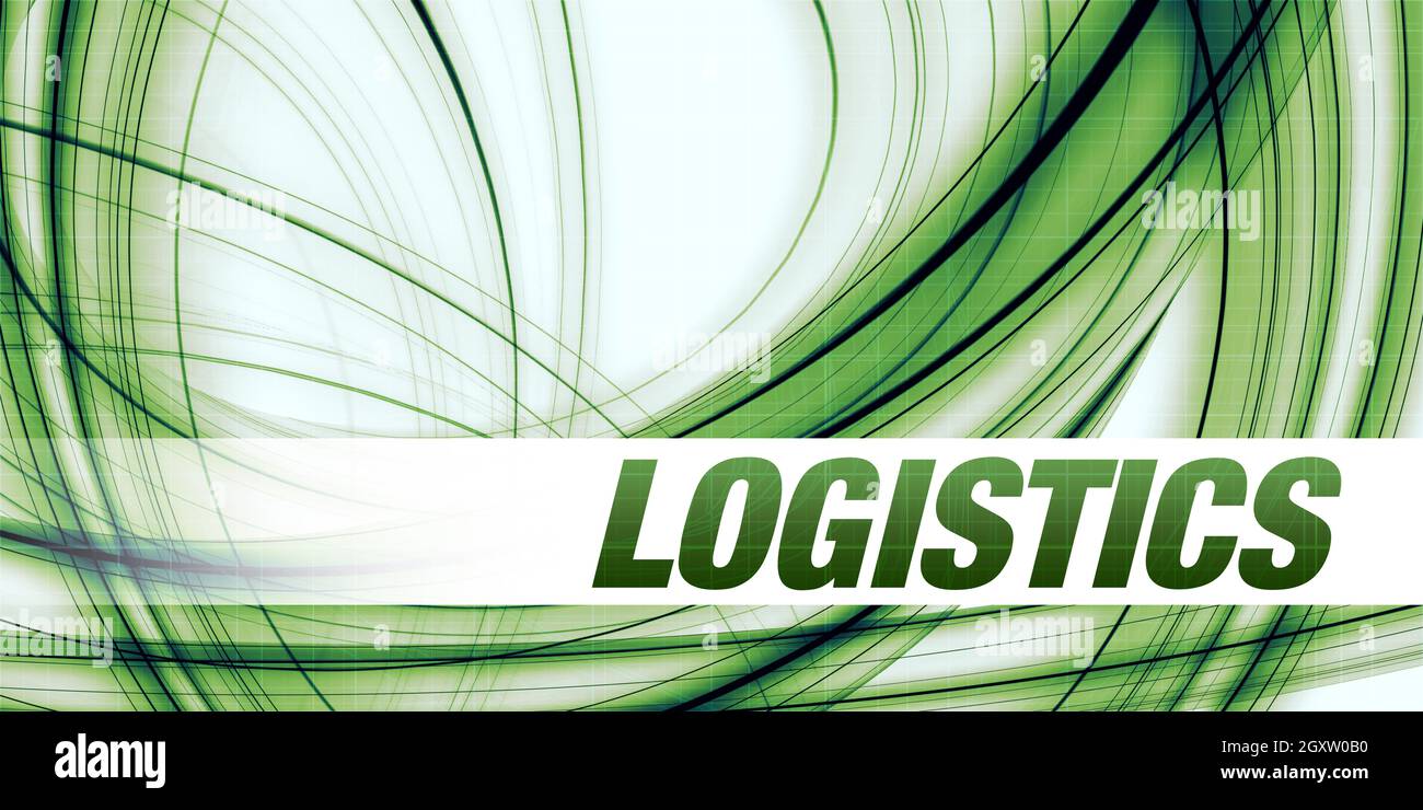 Logistics Concept on Green Abstract Background Stock Photo - Alamy
