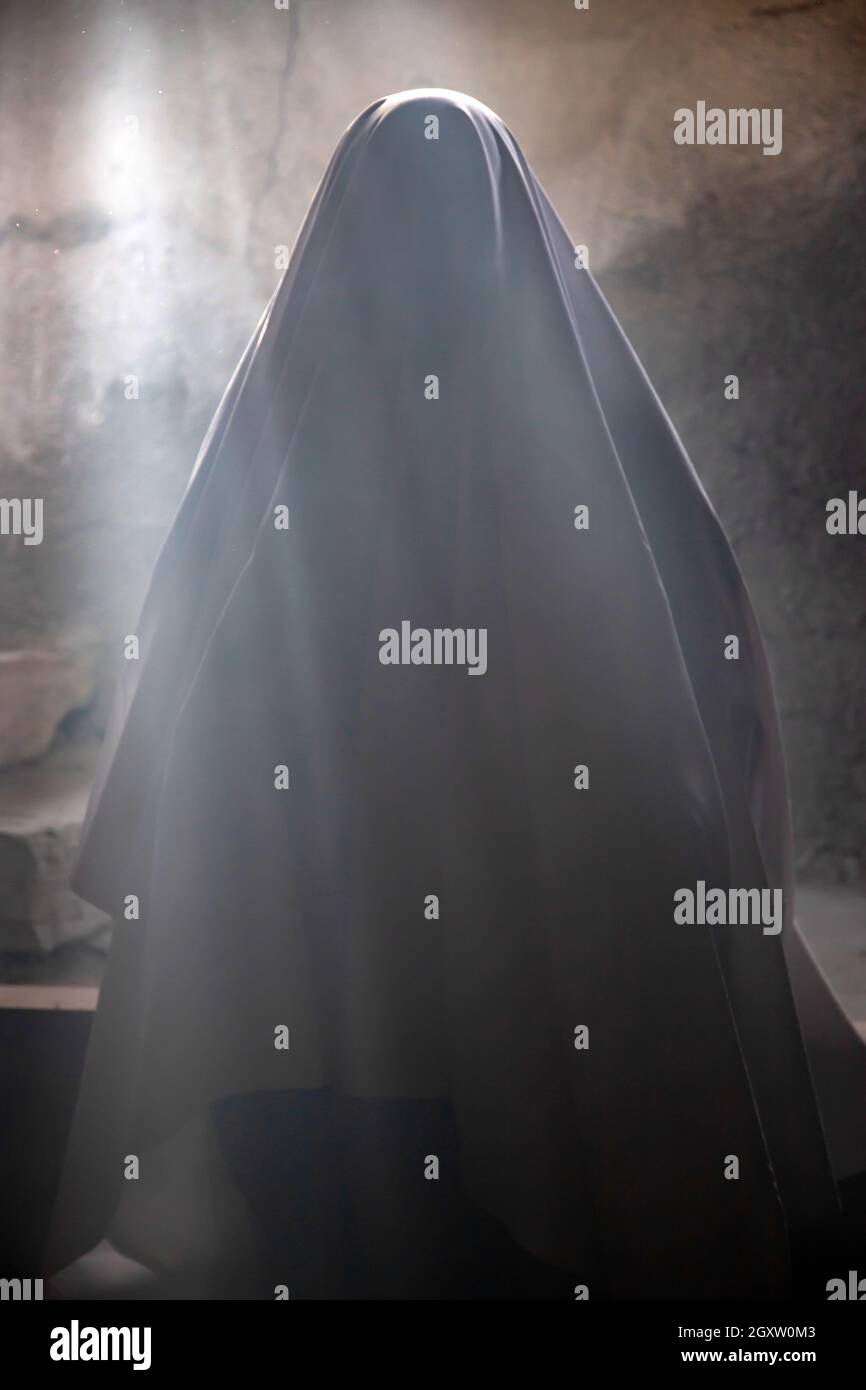 Scary ghost in dark, spooky halloween night Stock Photo - Alamy
