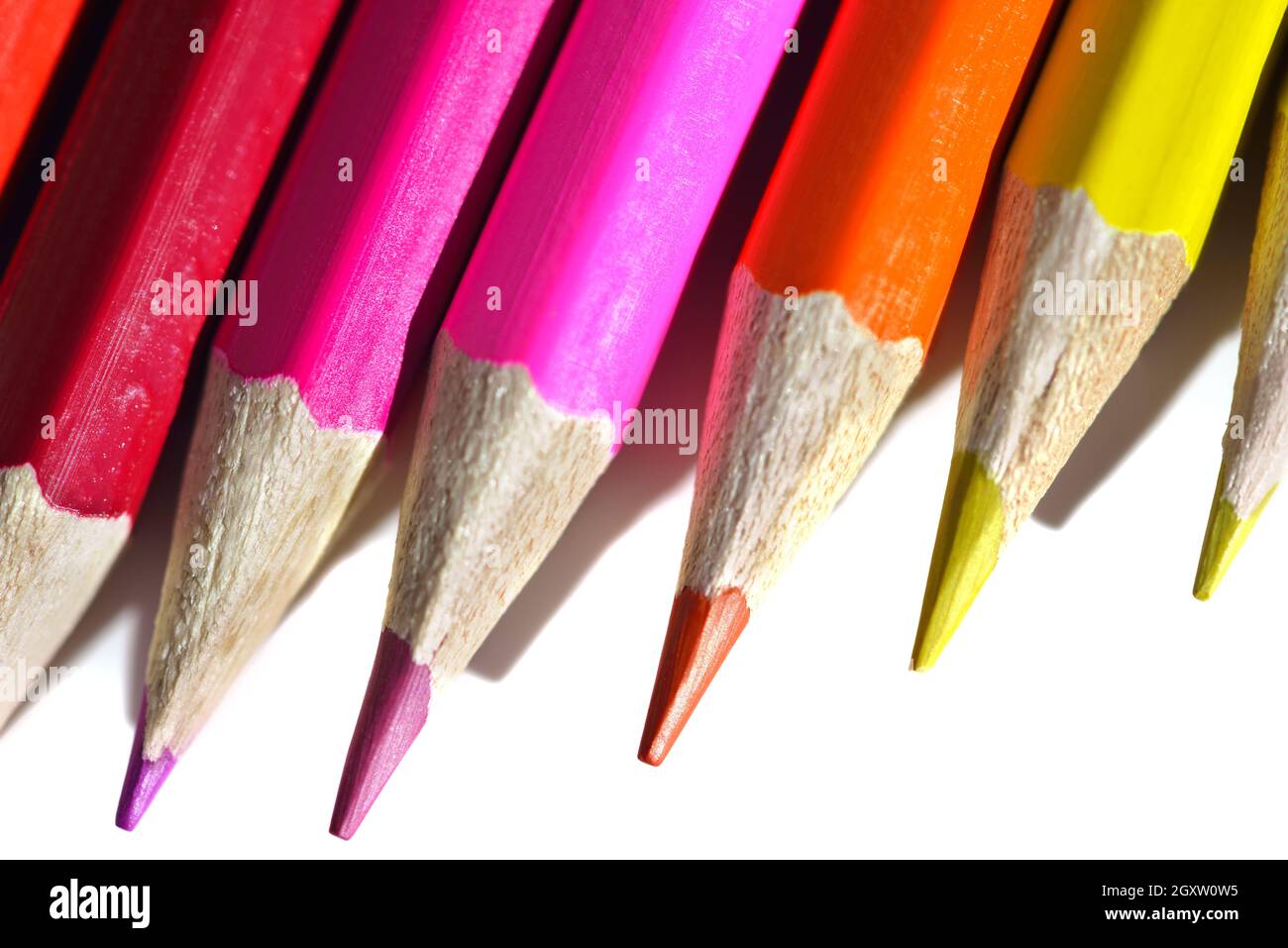 children education concept with colorful wooden pen isolated on white ...