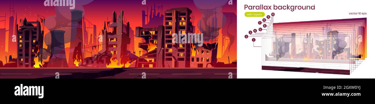 2d Animation City Background