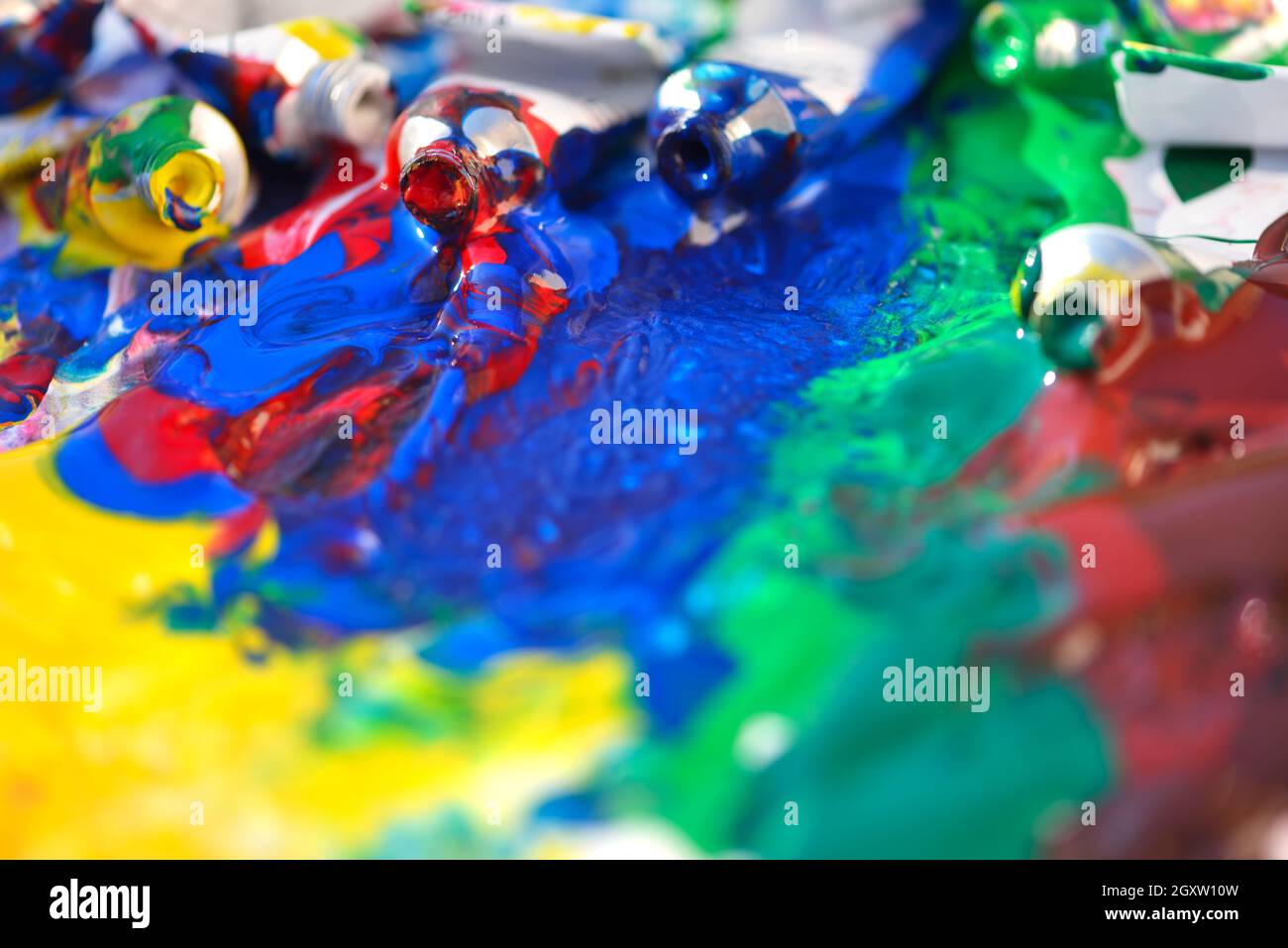 Colored splashes in abstract shape, isolated on white background Stock ...