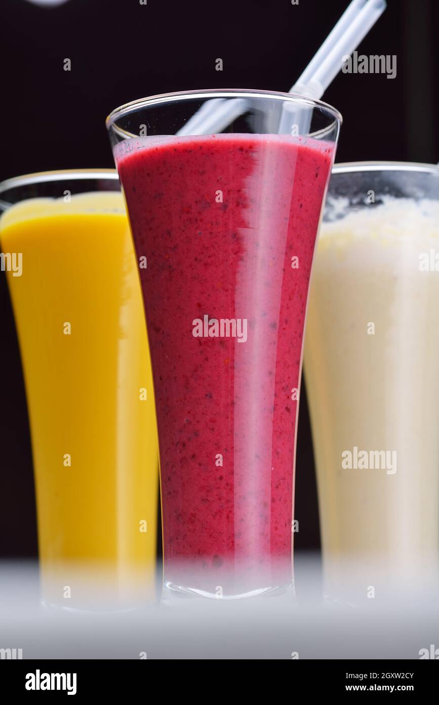 smoothies isolated shake drink fruit healthy Stock Photo - Alamy
