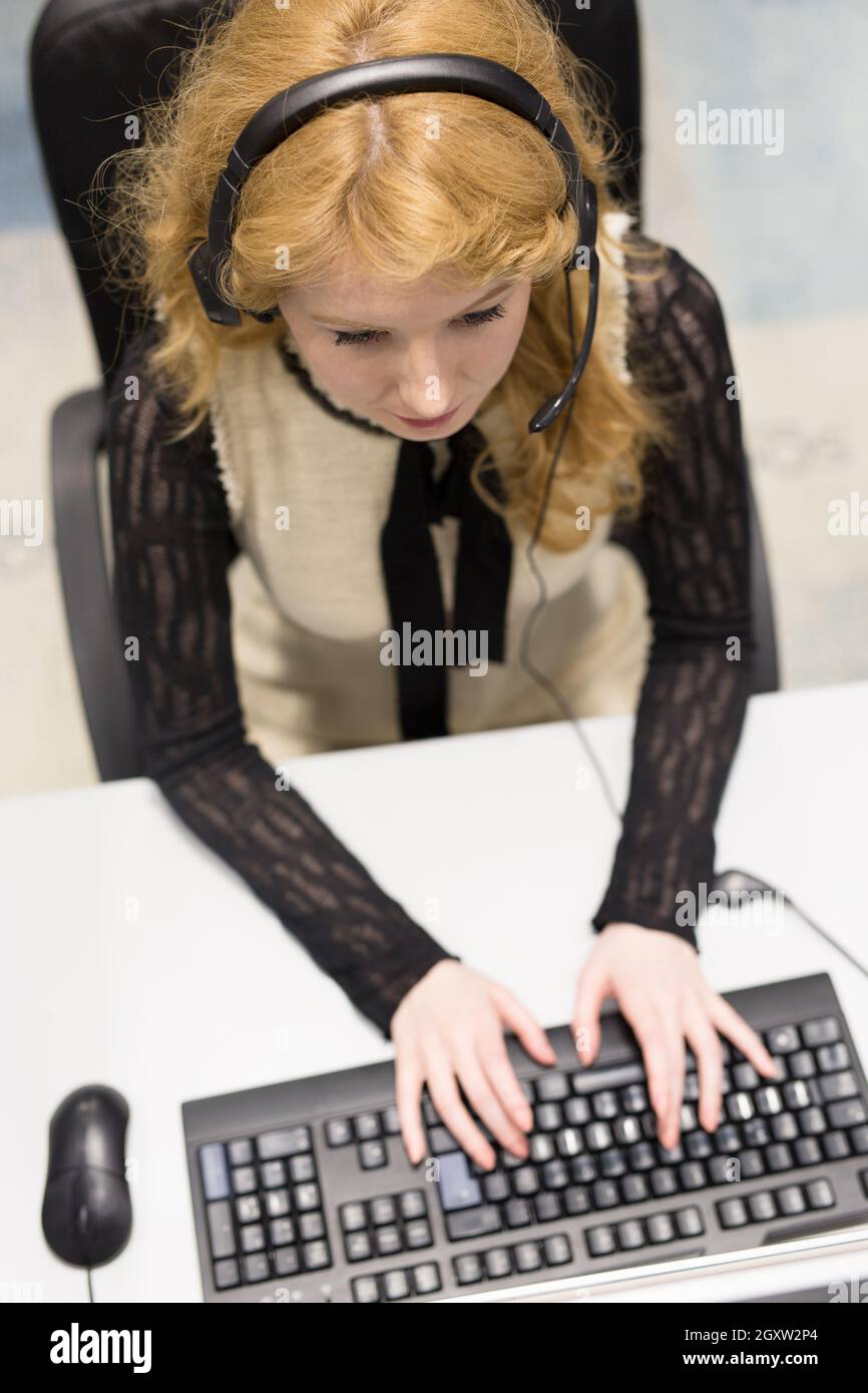 Callcenter top view hi-res stock photography and images - Alamy