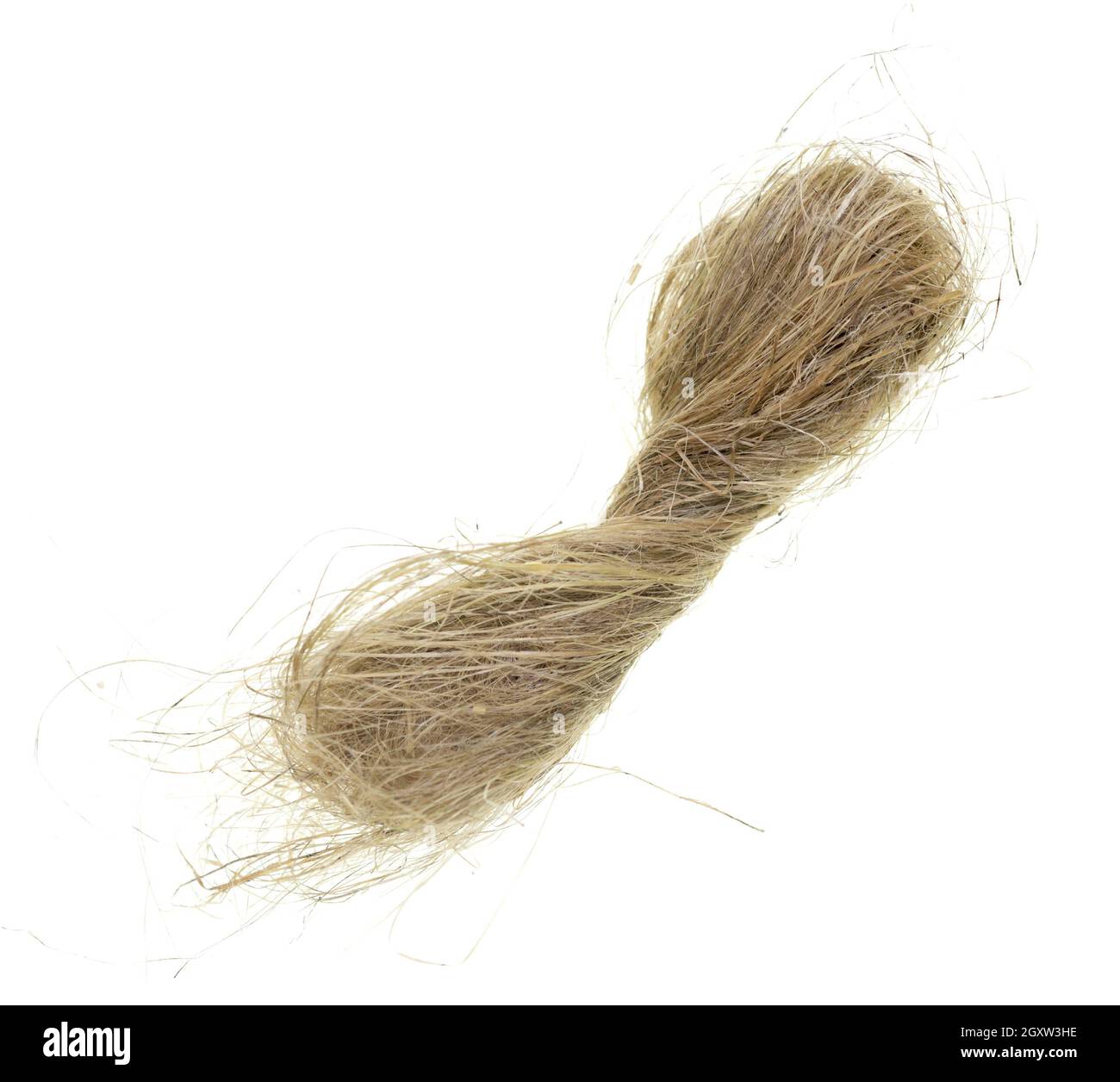 Raw flax fiber isolated on white background Stock Photo - Alamy