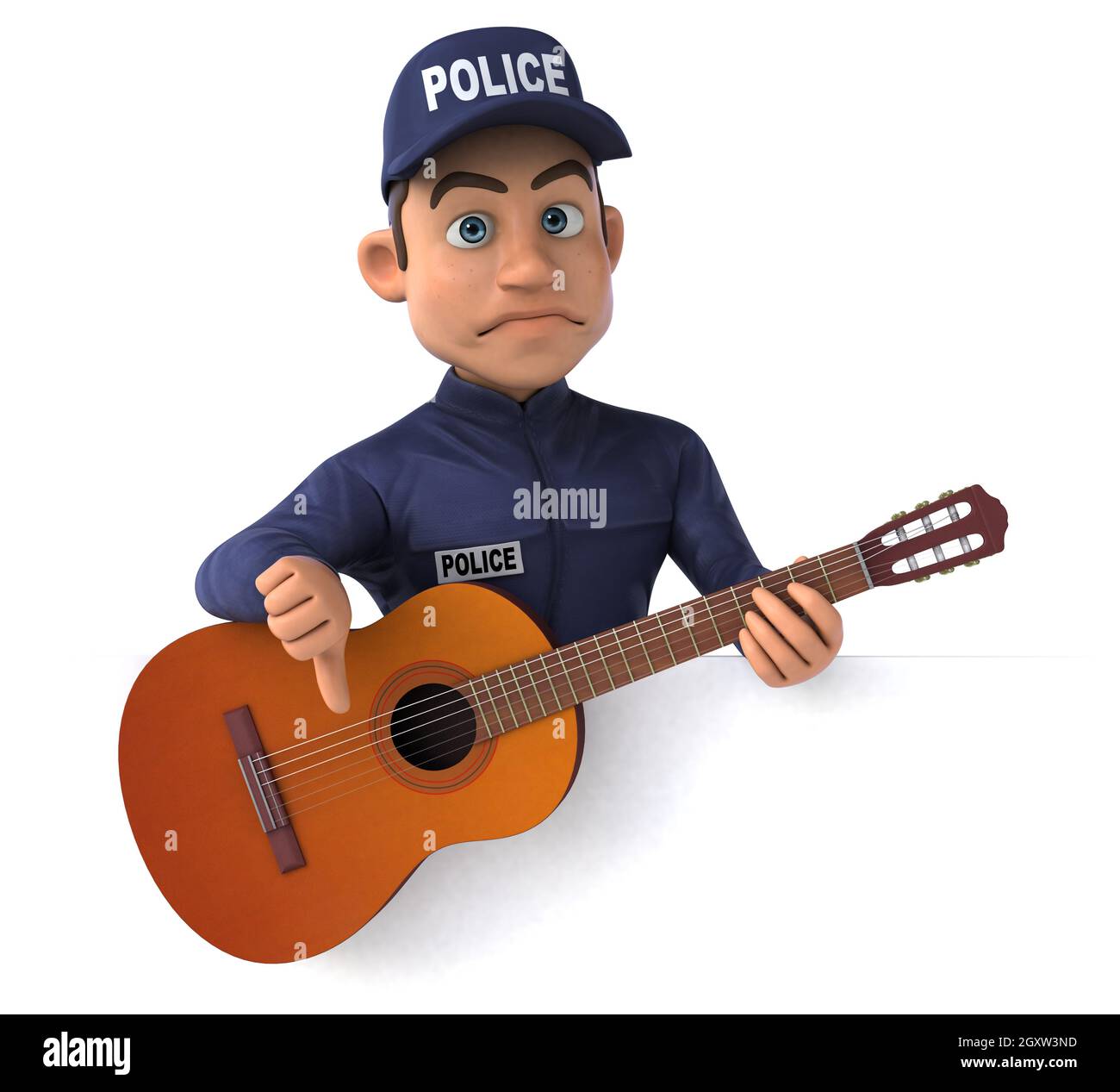 Fun 3D illustration of a cartoon Police Officer Stock Photo - Alamy