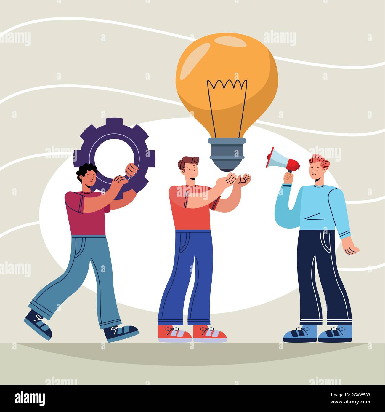 three innovative men characters Stock Vector Image & Art - Alamy