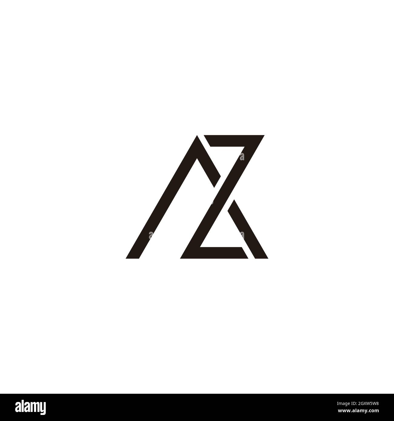 letter za simple overlap flat line geometric logo vector Stock Vector ...