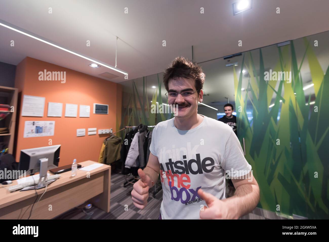 young computer technology students on code programming class have ...