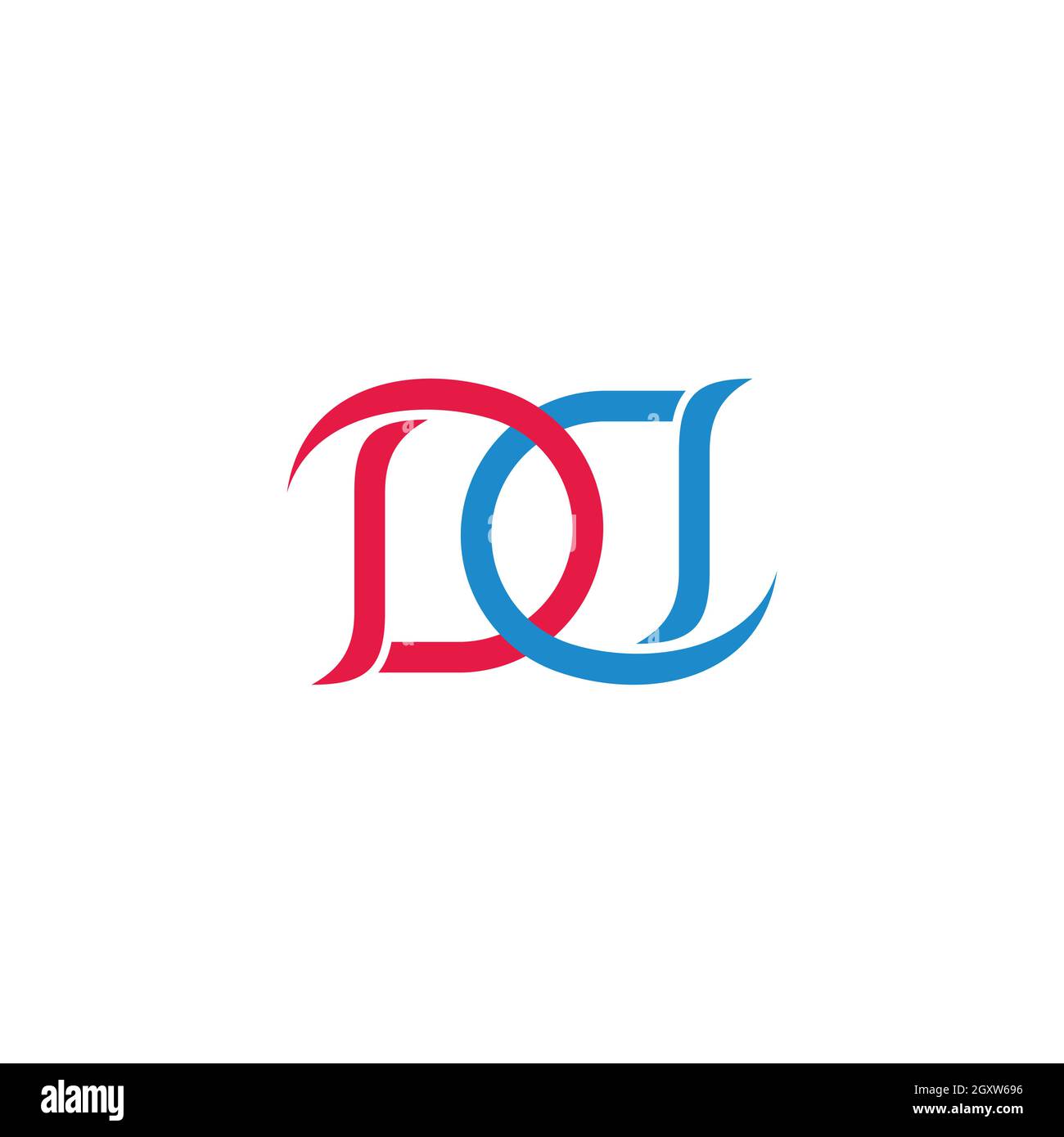 letter dd simple curves linked colorful geometric logo vector Stock ...