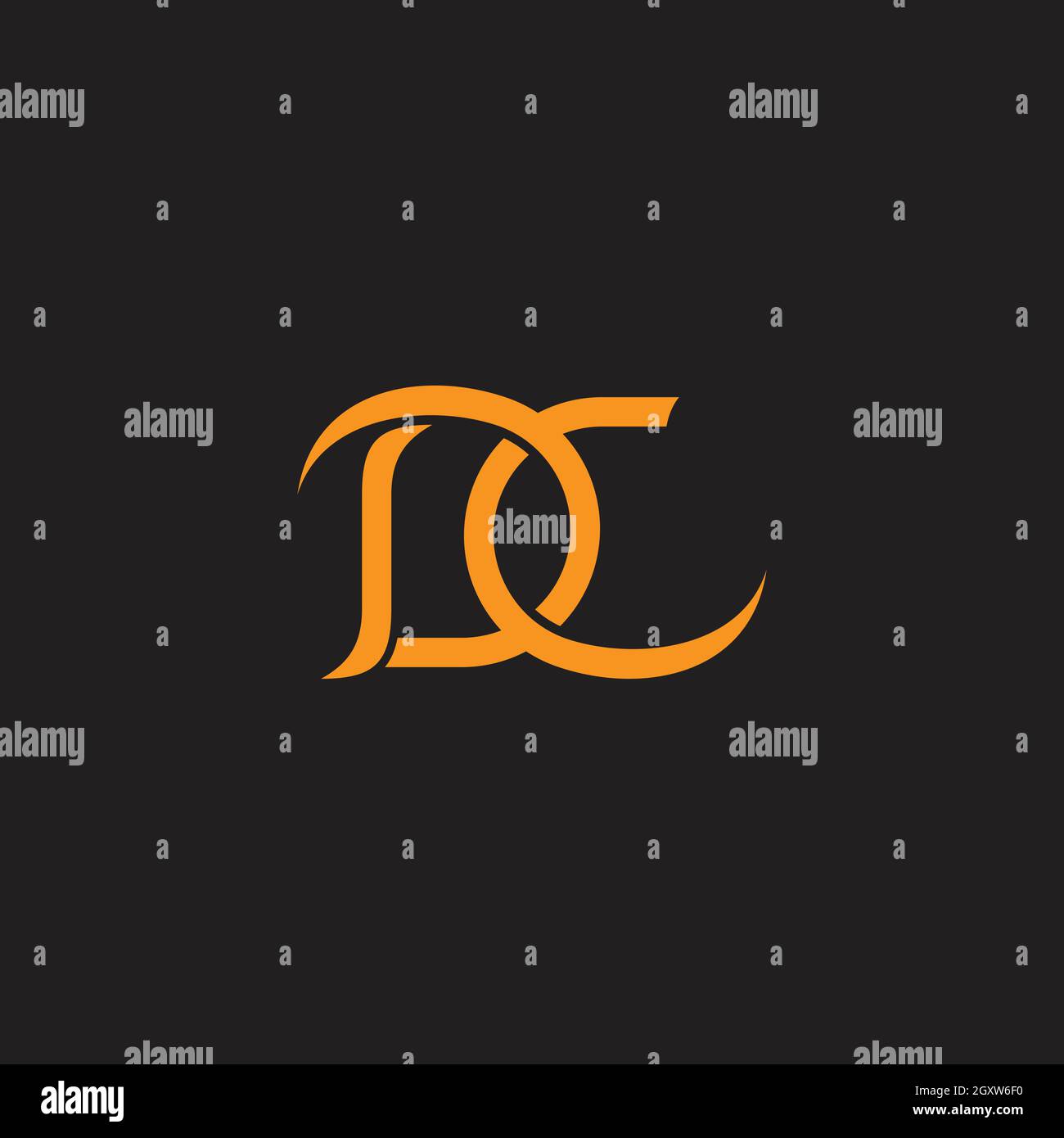 letter dc linked geometric curves flat logo vector Stock Vector Image ...