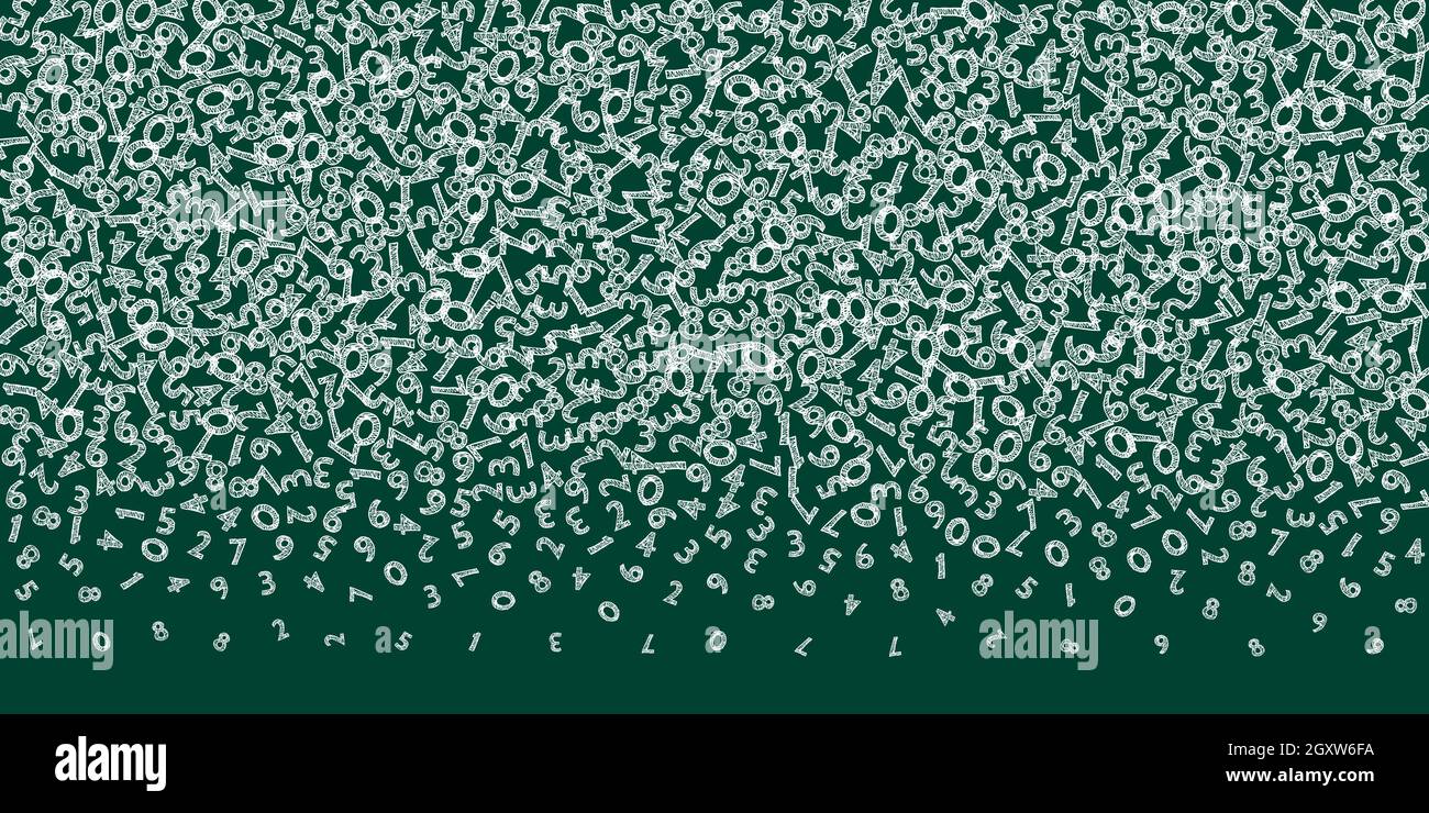 Falling sketch chalk numbers. Math study concept with flying digits ...
