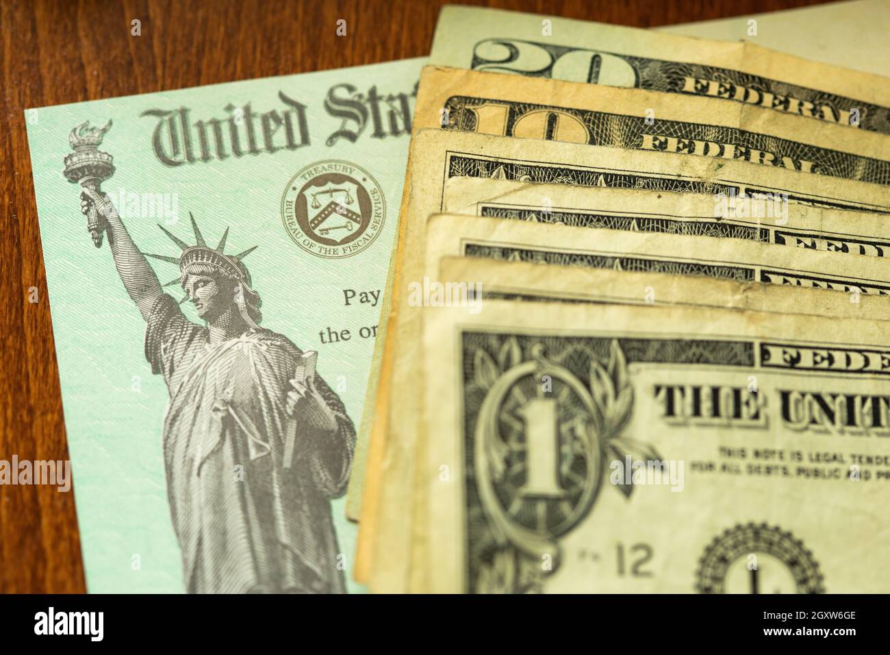 United States Internal Revenue Service, IRS, Check and Cash On Desk ...