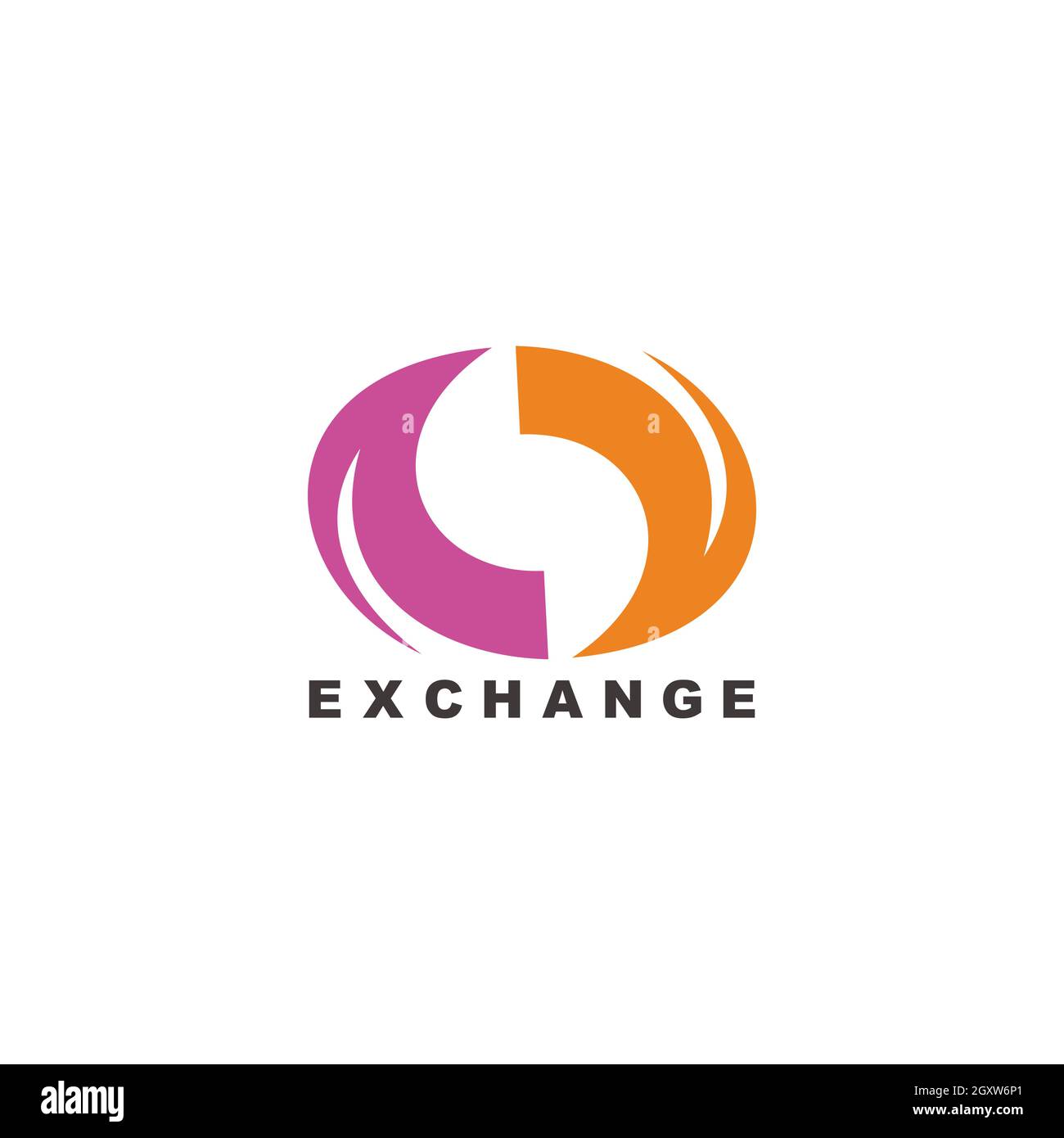 circle exchange arrows motion design simple geometric logo vector Stock ...