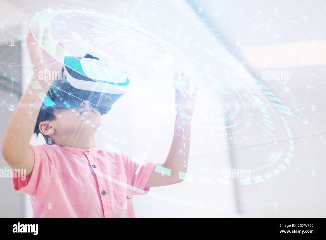 Boy with artificial reality goggles hi-res stock photography and images ...