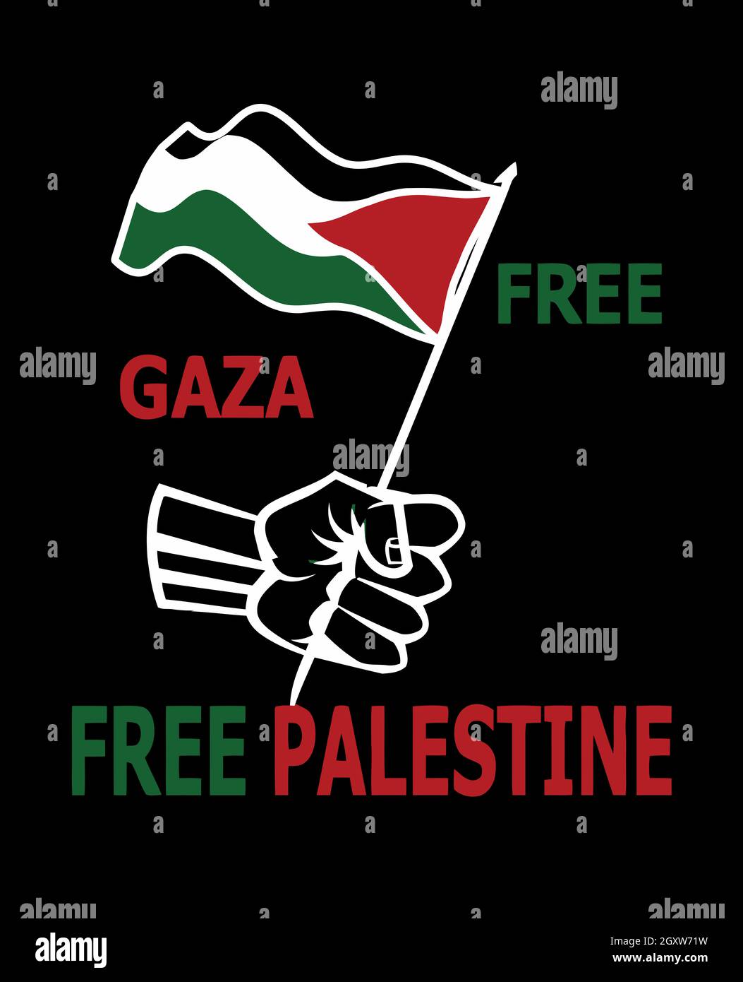 free palestine gaza middle east illustration Stock Photo - Alamy
