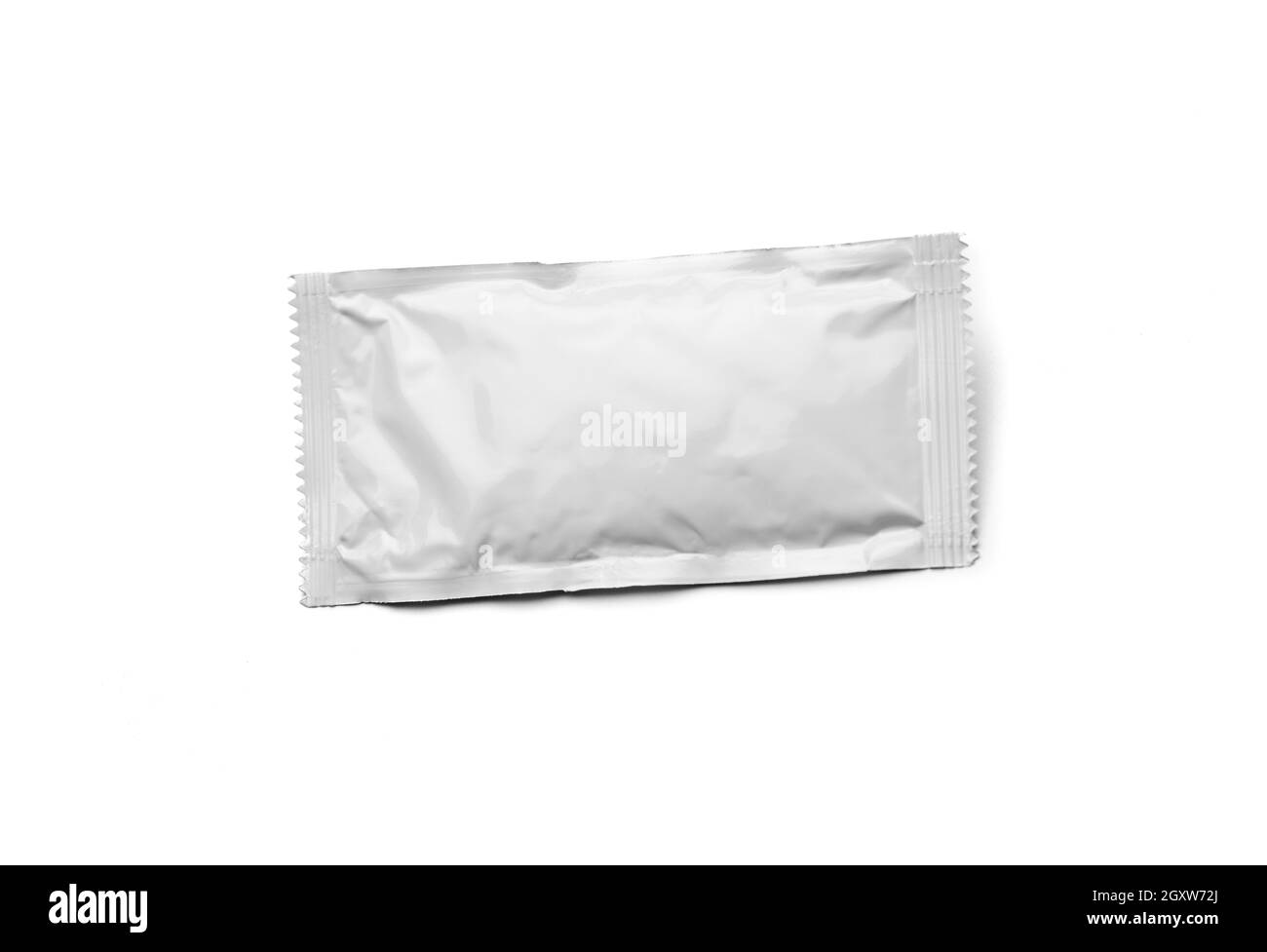 Blank White Condiment Packet Floating Isolated on White Background ...