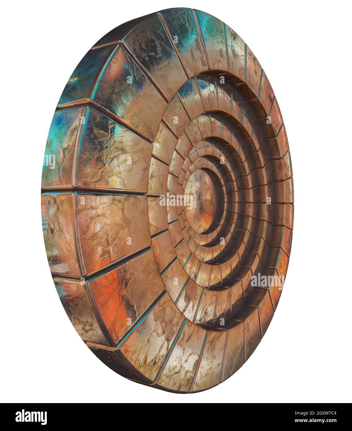 3d metal circle isolated on white background Stock Photo - Alamy