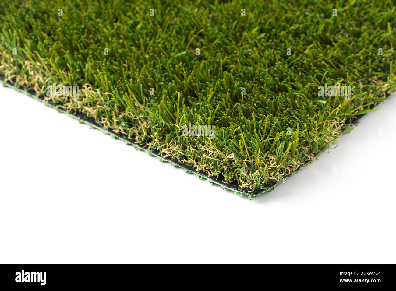 Section of Artificial Turf Grass On White Background Stock Photo - Alamy