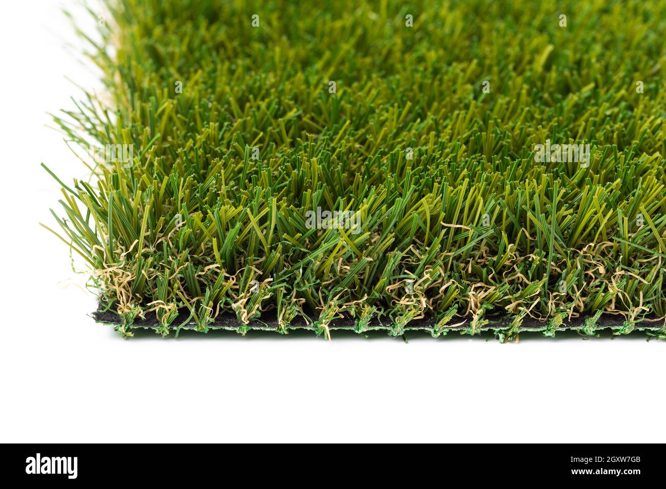 Section of Artificial Turf Grass On White Background Stock Photo - Alamy