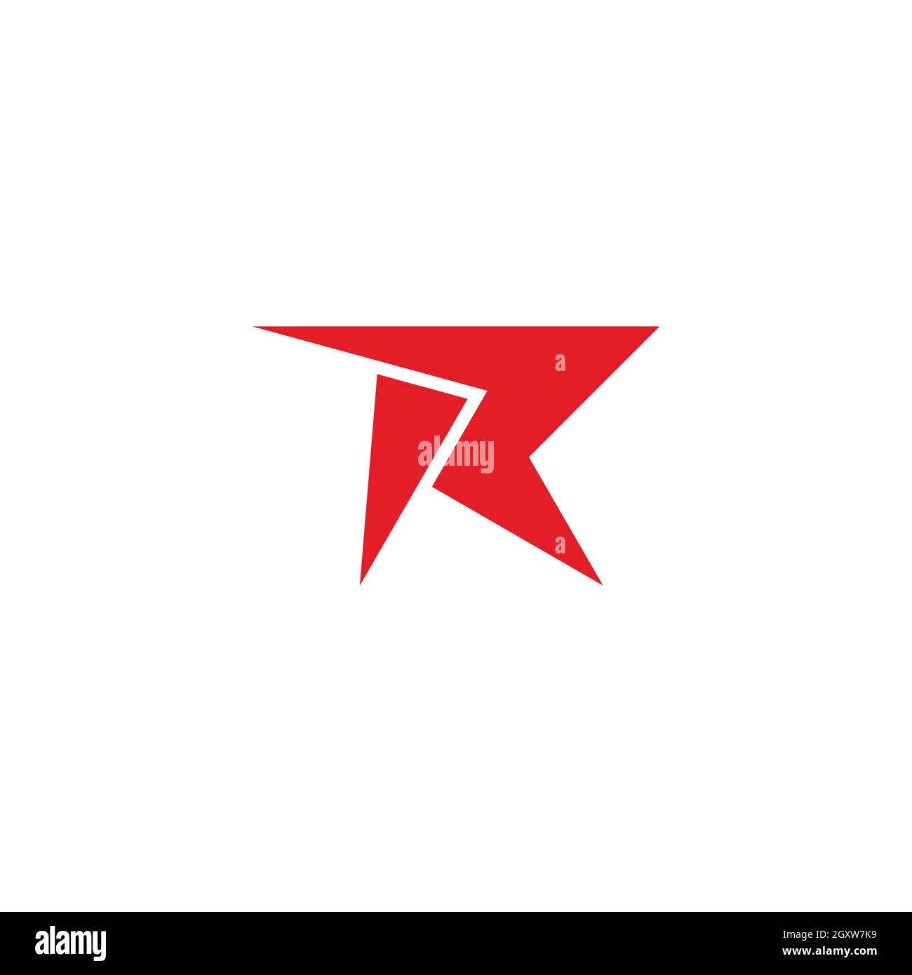 letter r simple triangle arrow geometric design logo vector Stock ...