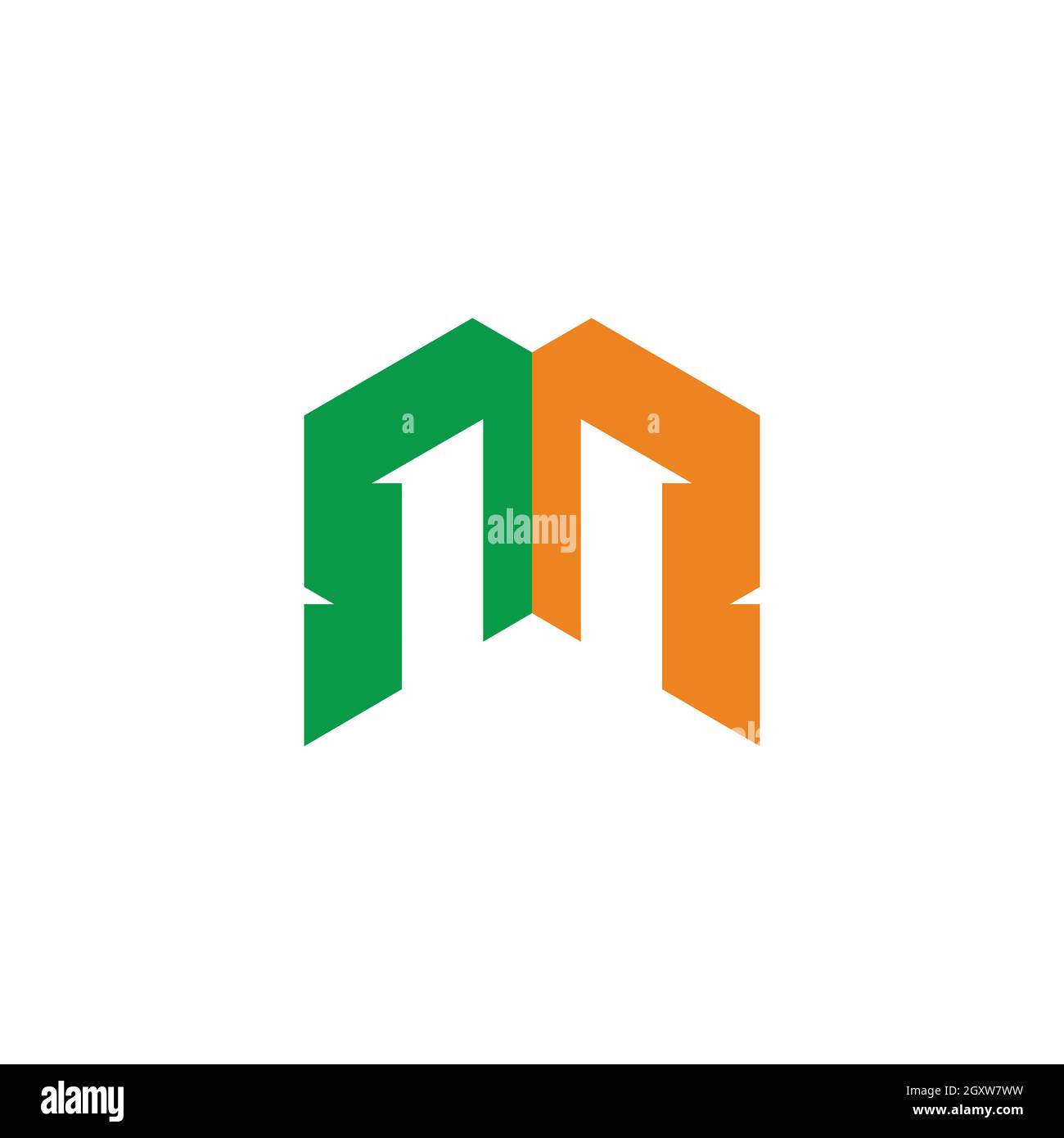 letter nm colorful simple geometric design logo vector Stock Vector ...
