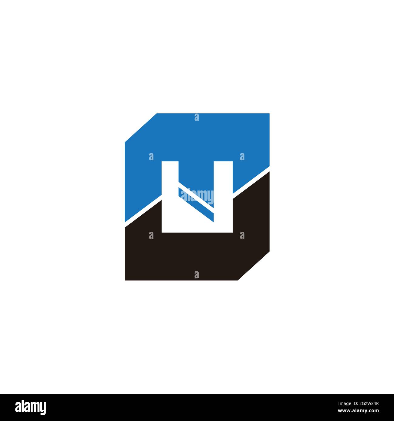 letter mu simple square geometric slice colorful design logo vector ...