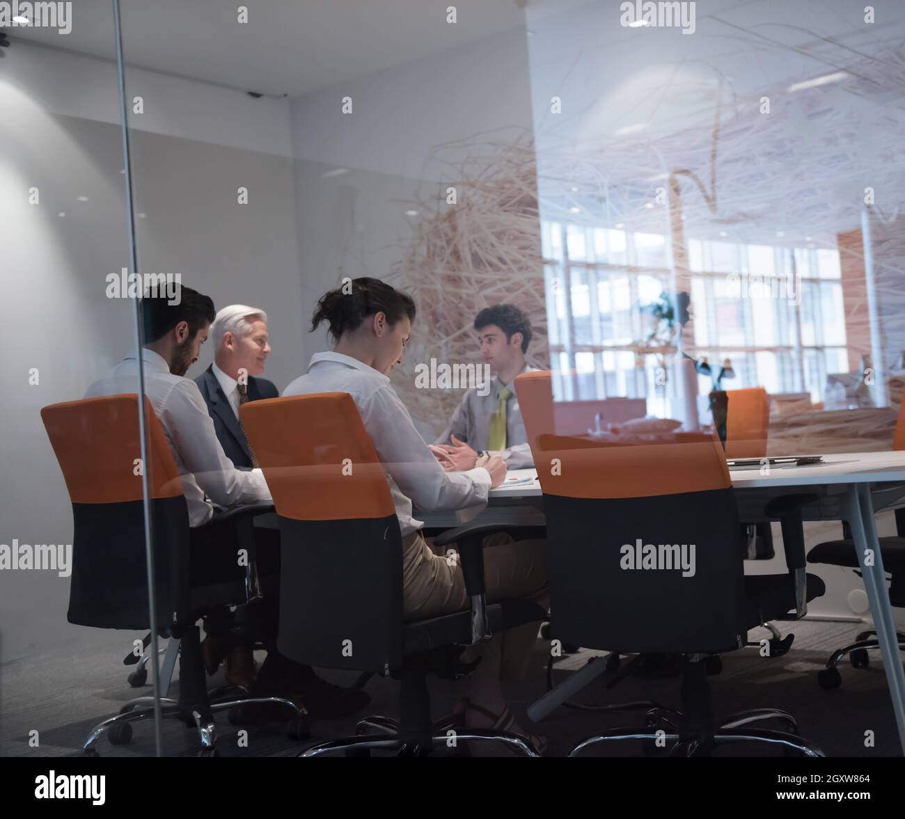 business people group brainstorming on meeting and businessman ...