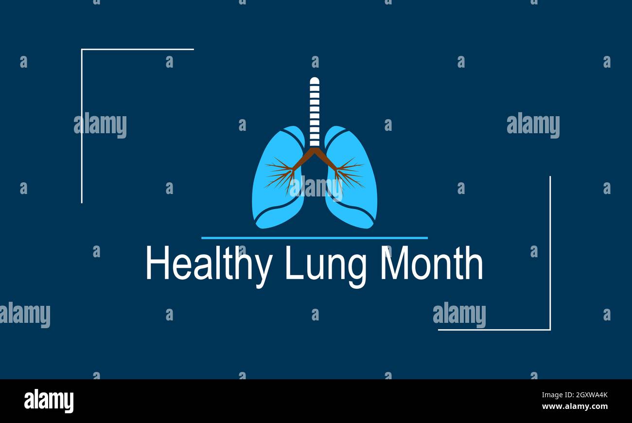 Healthy lung month banner design with white background. Vector template ...